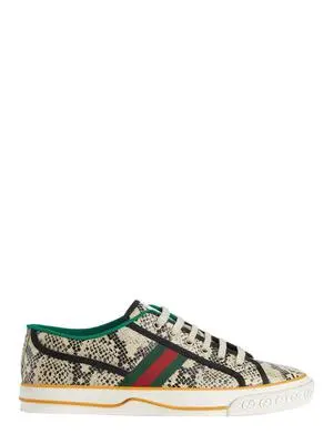 Gucci Tennis 1977 Python Sneakers - Beige/black