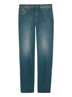 Gucci Washed Regular Fit Jeans - Stonewashed Blue Marbled Denim