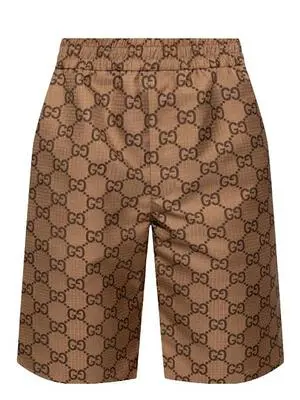 Gucci Gg Allover Ripstop Shorts - Beige