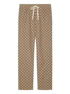 Gucci Gg Jacquard Canvas Track Pant - Camel