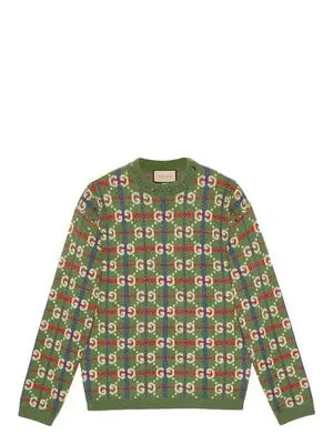 GUCCI GG Check Knit Wool Sweater