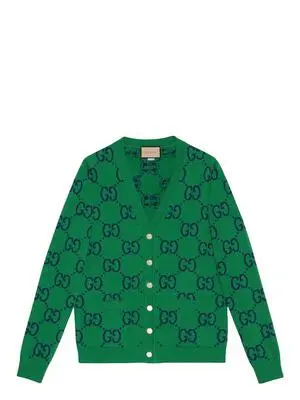 Gucci Gg Knit Cardigan - Green/blue