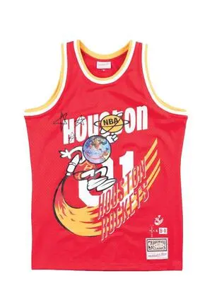 TRAVIS SCOTT X Br X Mitchell & Ness Rockets Jersey - Red