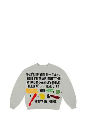 TRAVIS SCOTT X Cpfm 4 Cj Script Crewneck Sweatshirt - Grey