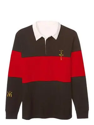 TRAVIS SCOTT X Mcdonald's Cactus Jack Rugby Polo Shirt - Brown/red