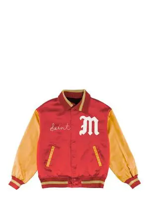 SAINT MXXXXXX Varsity Jacket - Red Yellow