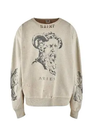 SAINT MXXXXXX X Aries Crewneck Sweatshirt - Grey