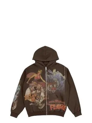 TRAVIS SCOTT Utopia Circus Maximus 2023 Tour Zip-up Hoodie - Brown
