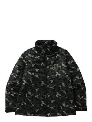 A BATHING APE Digital Camo Detachable Padded Jacket - Black