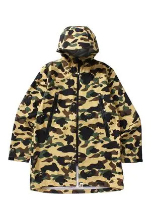 A BATHING APE Goretex 1st Camo Long Hoodie Jacket - Yellow