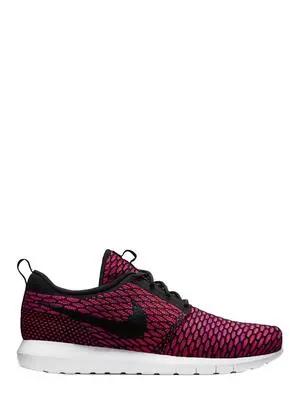 Nike Roshe Run Flyknit Sneakers - Black/white/fireberry