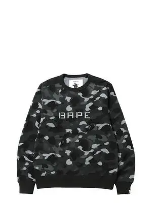 A BATHING APE Gradation Camo Wide Crewneck Sweatshirt - Black
