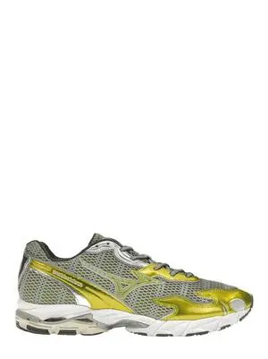 Mizuno Wave Rider Flame Wave One Block Down Amazon Sneakers - Chartreuse/grey/white