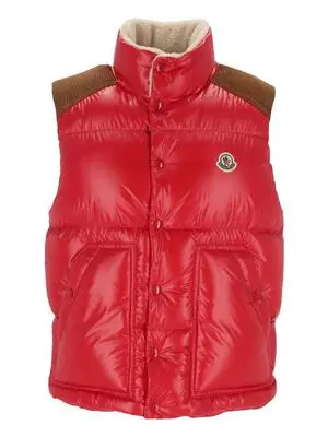 Moncler Ardeche Button-up Down Vest - Red