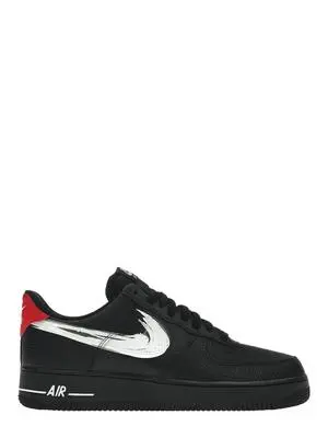 Nike Air Force 1 Low Brushstroke Sneakers - Black/white/gym Red