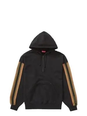 Supreme Half Zip Hooded Sweatshirt - Black