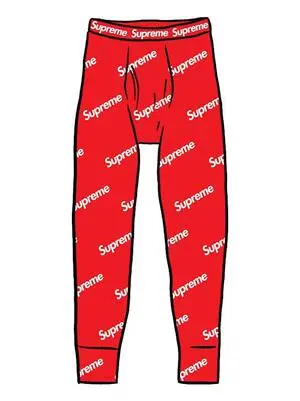 Supreme Hanes Thermal Pant - Red Logos