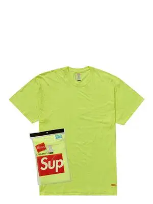 Supreme Hanes Tagless Tee Shirts - Flourescent Yellow