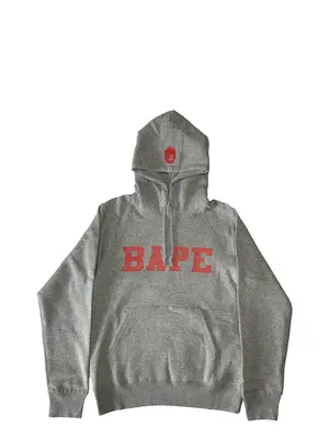 A BATHING APE Happy New Year Spell Out Hoodie - Grey