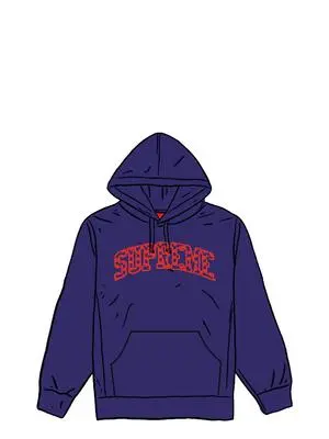 Supreme Hearts Arc Hooded Sweatshirt - Washed Navy Blue
