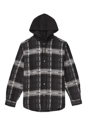 SUPREME Hooded Jacquard Flannel Shirt