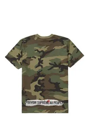 Supreme Headline Tee Shirt Woodland Camo