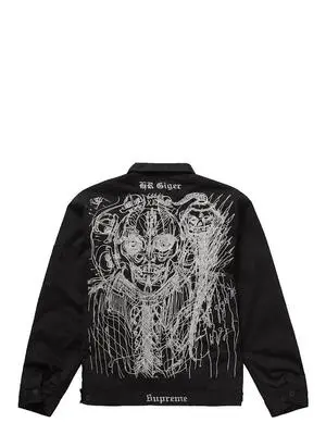 Supreme H.r. Giger Embroidered Work Jacket - Black