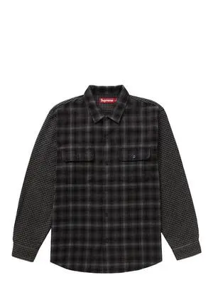 Supreme Houndstooth Plaid Flannel Shirt - Black