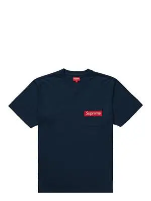 Supreme Mesh Stripe Pocket Tee Shirt - Navy Blue