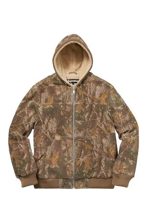 Supreme Hooded Suede Work Jacket - Tree Camo
