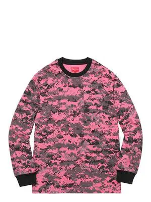 Supreme Long Sleeve Pocket Tee Shirt Pink Digi Camo