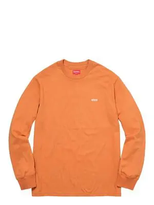 Supreme Metallic Box Logo Long Sleeve Tee Shirt - Light Orange