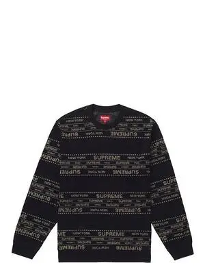 Supreme Metallic Jacquard Crewneck Sweatshirt - Black