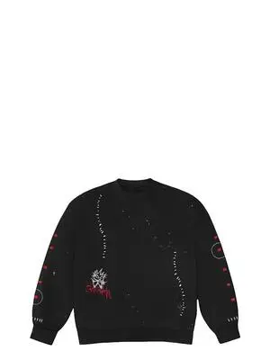 TRAVIS SCOTT Stitched Crewneck Sweatshirt - Black