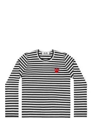 Play Comme Des Garcon Striped Long Sleeve T-shirt - Black/white