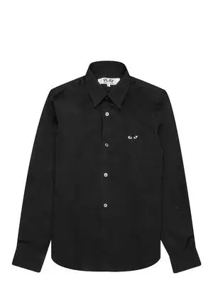 Play Comme Des Garcon Emblem Button-up Shirt - Black