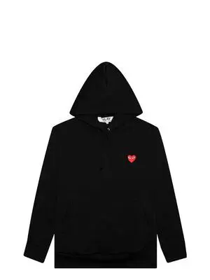 Play Comme Des Garcon Red Heart Hoodie - Black