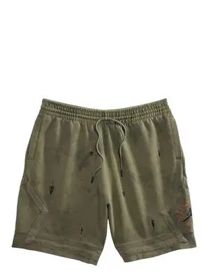 TRAVIS SCOTT Jordan Washed Suede Shorts - Olive