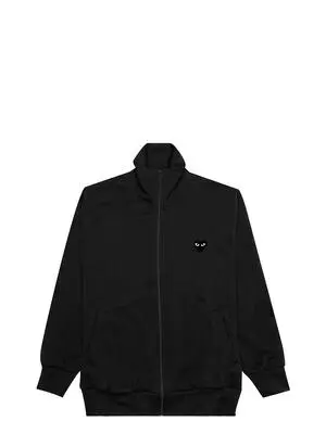 Play Comme Des Garcon Big Heart Zip Up Sweatshirt - Black