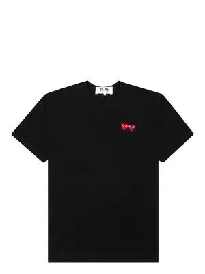 Play Comme Des Garcon Double Hearts T-shirt - Black