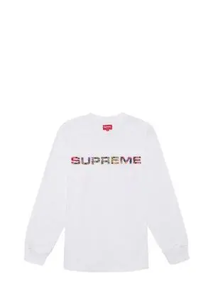 Supreme Meta Logo Long Sleeve Top - White
