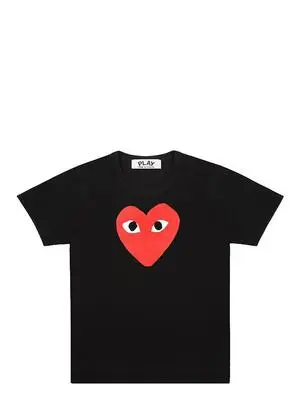 Play Comme Des Garcon Red Heart T-shirt - Black
