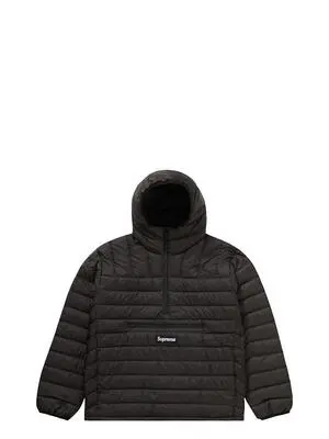 Supreme Micro Down Half Zip Hooded Pullover - Black