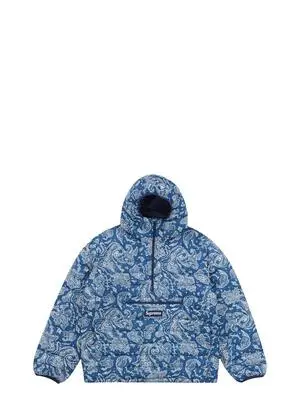Supreme Micro Down Half Zip Hooded Pullover (fw22) Blue Paisley