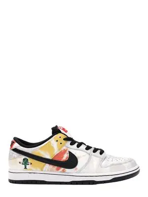 Nike Dunk Low Raygun Tie-dye Sneakers - White/black/orange Flash