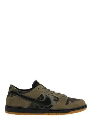 Nike Dunk Low Skate Camo Sneakers - Medium Olive/black/gum Light Brown