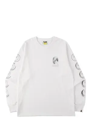 A BATHING APE Ape Head Moon Long Sleeve Tee Shirt - White