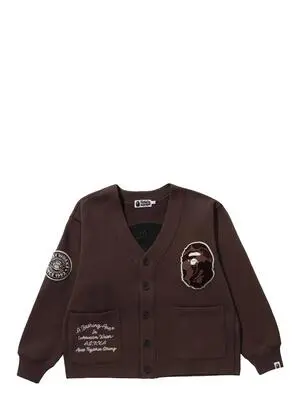 A BATHING APE College Badges Sweat Cardigan - Brown