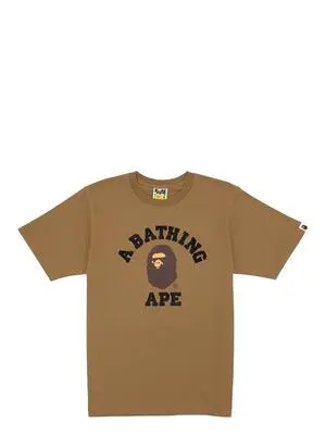 A BATHING APE College Tee Shirt Tee Shirt - Beige