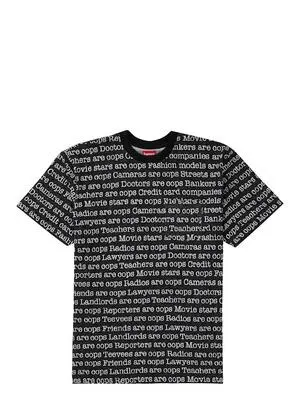 Supreme Cops Jacquard Pocket Tee Shirt Black